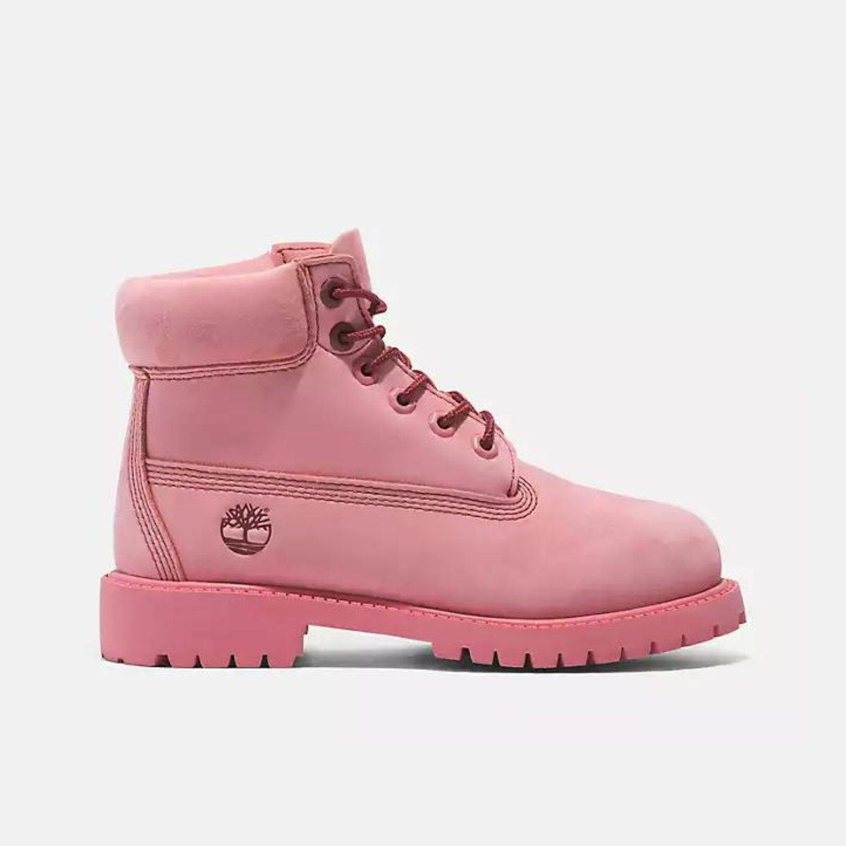 Timberland Junior 6-Inch Premium Youth Medium Pink Boots – Puffer Reds